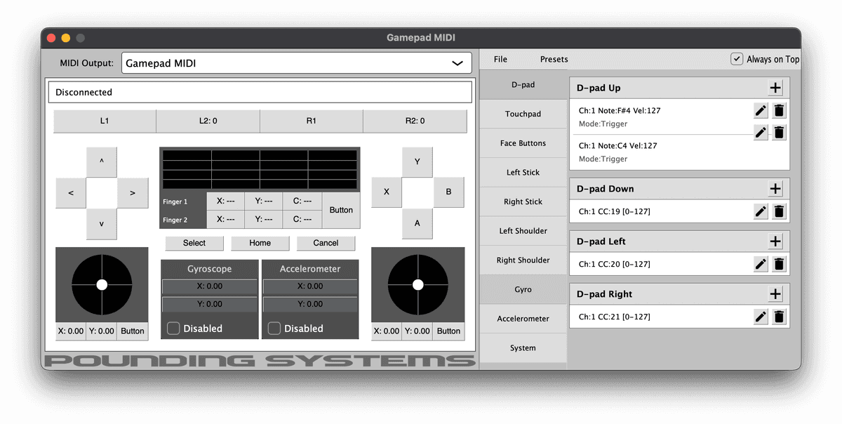 Gamepad MIDI Controller - Turn Your Game Controller into MIDI | Pounding Systems